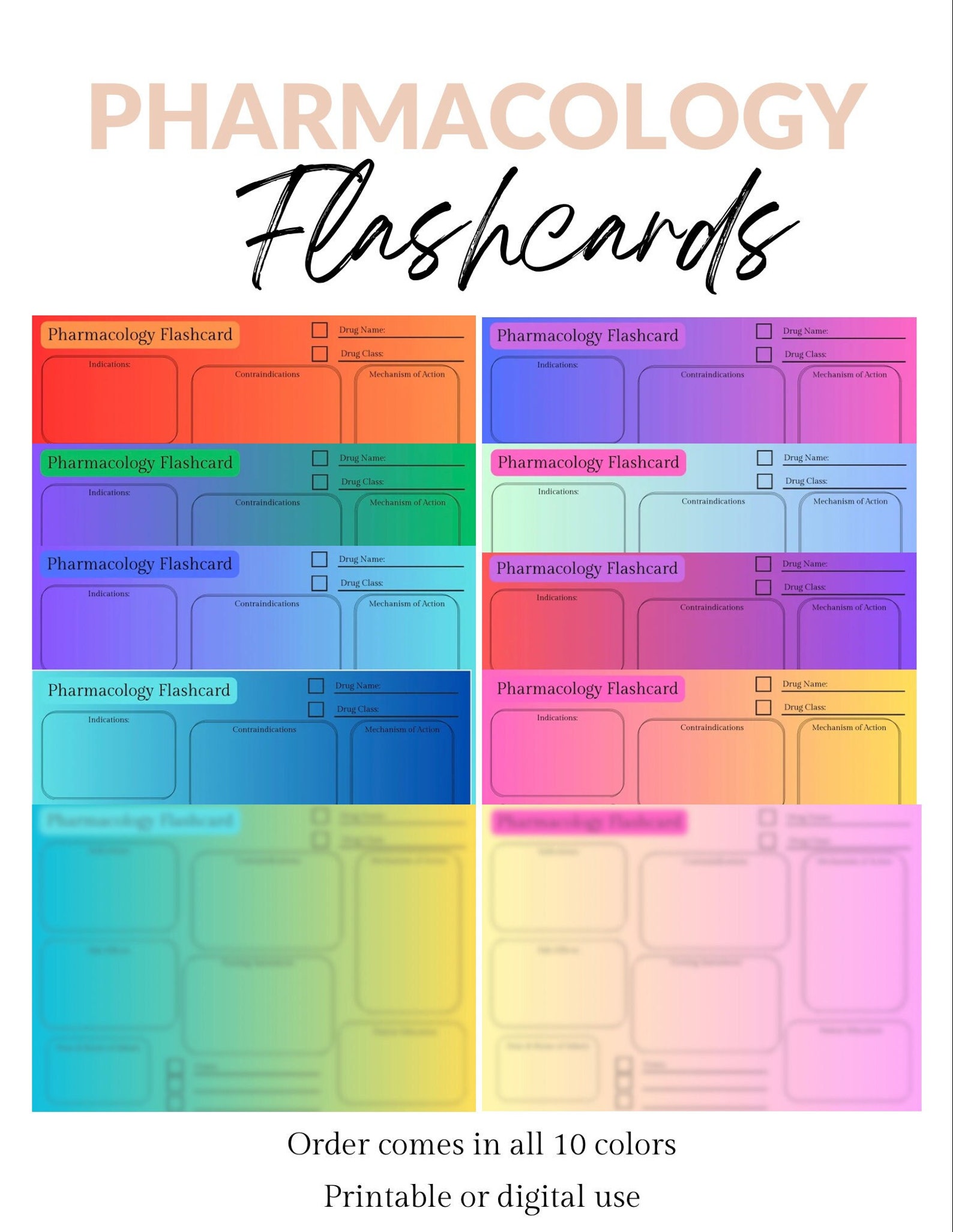 Nursing Pharmacology Flashcards, Medication Flashcards, Nursing School ...