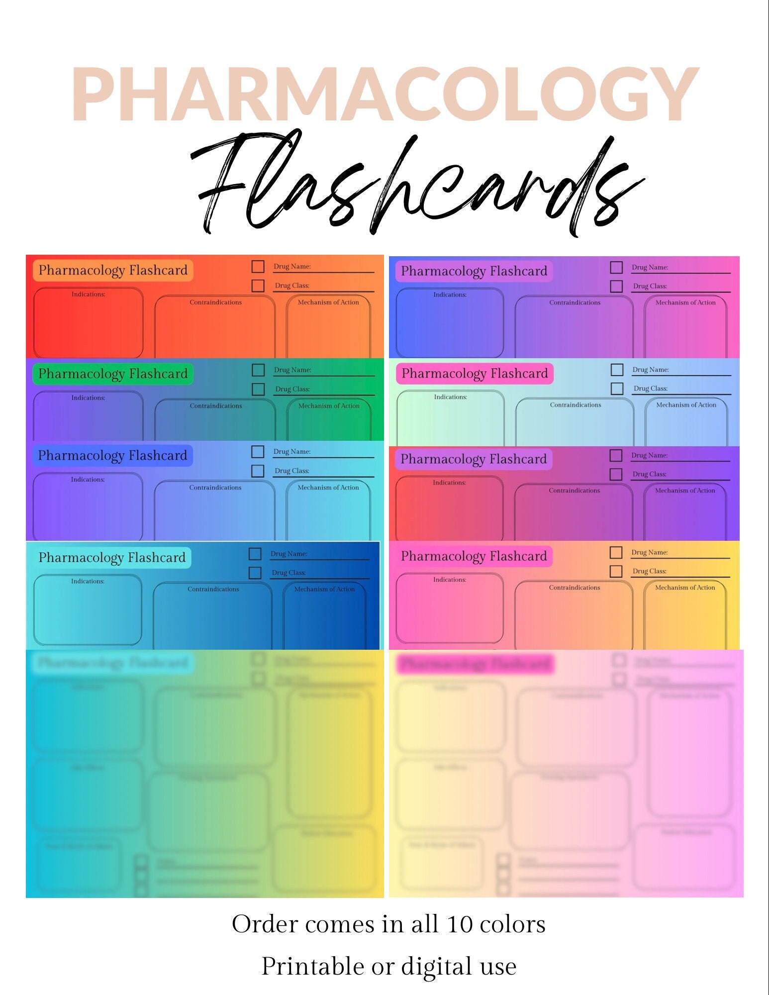 Nursing Pharmacology Flashcards, Medication Flashcards, Nursing School ...