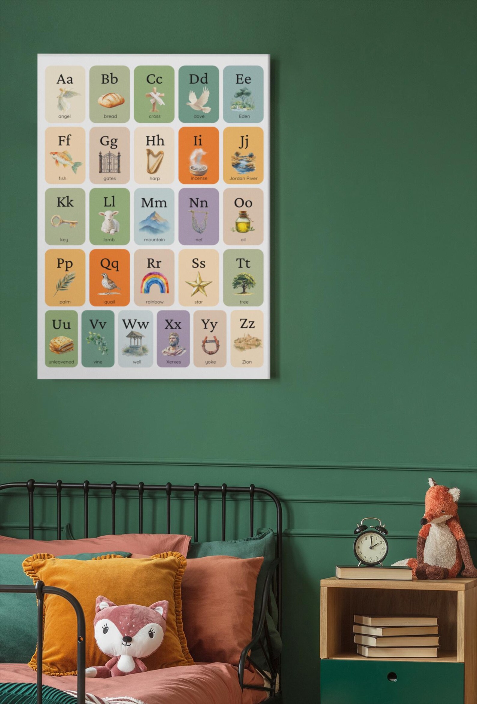 Bible Alphabet Poster Scripture ABC Chart for Homeschool and Classrooms ...