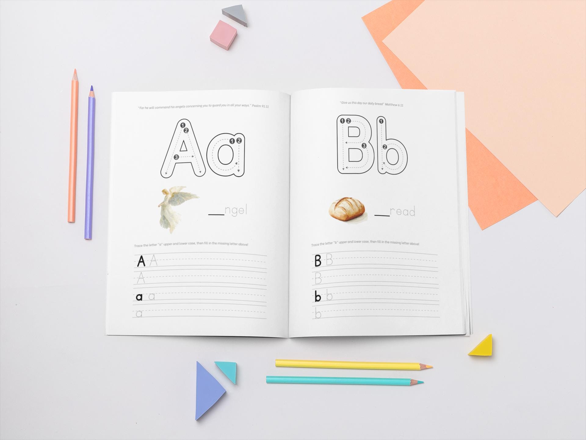 Bible Alphabet Letter Tracing Workbook Scripture-based Educational ...