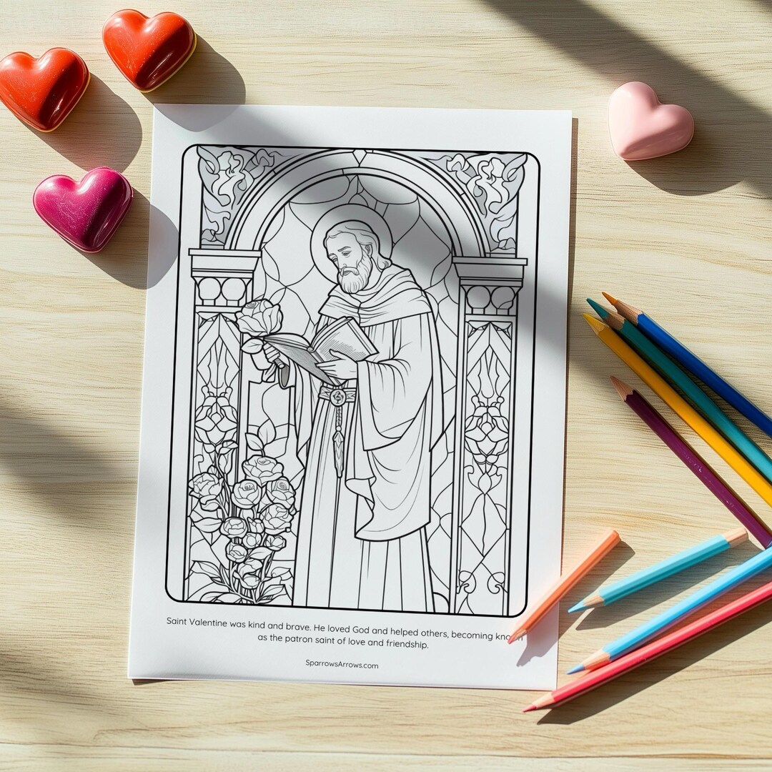 Saint Valentine Coloring Page Printable Christian Activity for Kids ...
