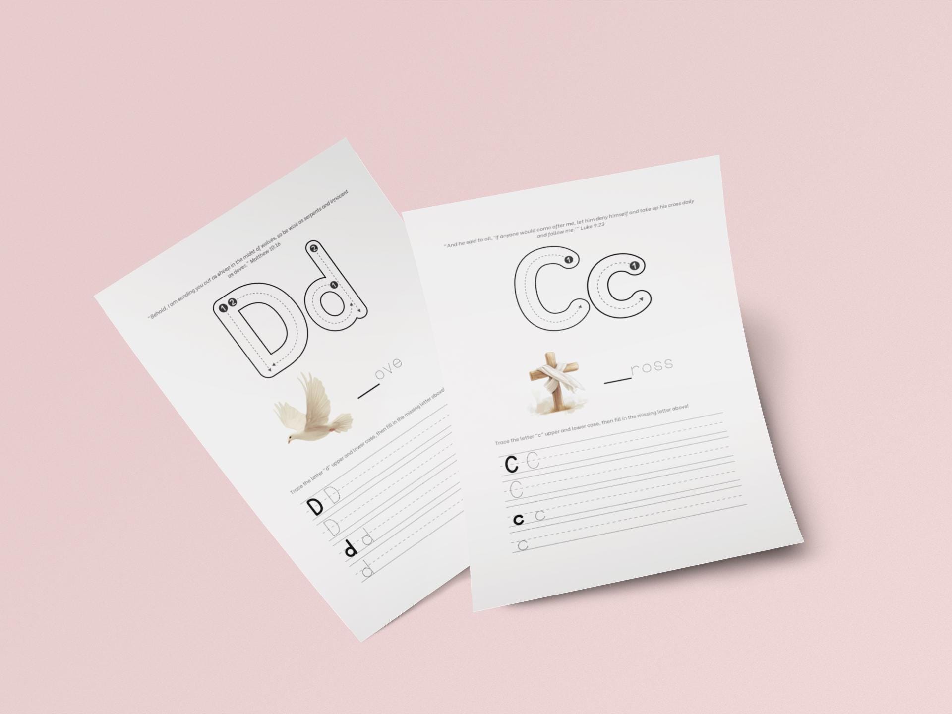 Bible Alphabet Letter Tracing Workbook Scripture-based Educational ...