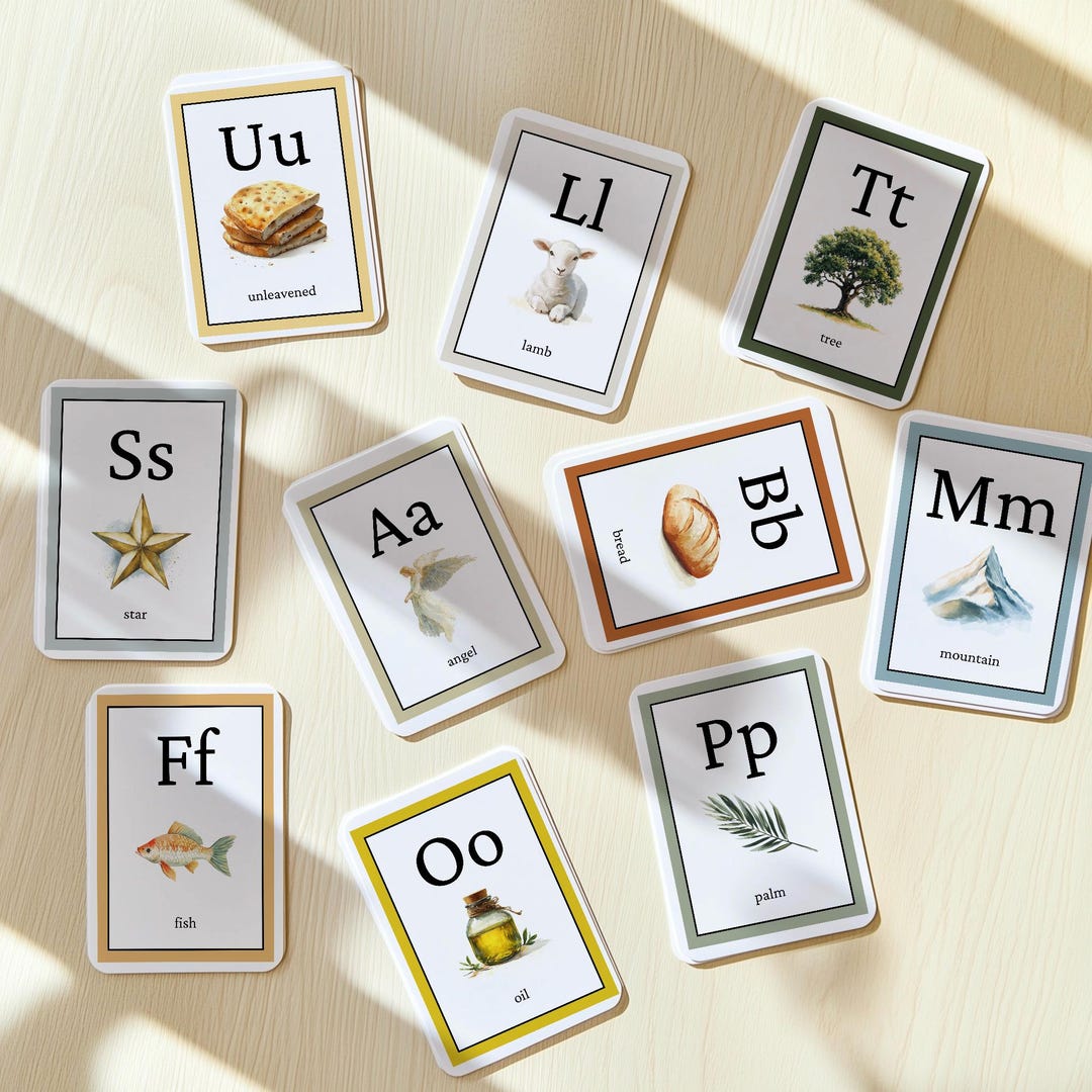 Bible Alphabet Flashcards Printable ABC Learning Cards With Scripture ...