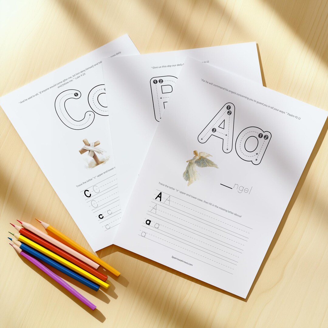 Bible Alphabet Letter Tracing Workbook Scripture-based Educational ...