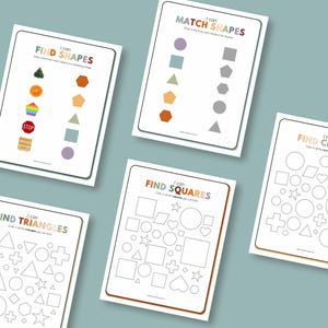 Shapes Recognition Activity Worksheets Match, Find, and Color Shapes ...