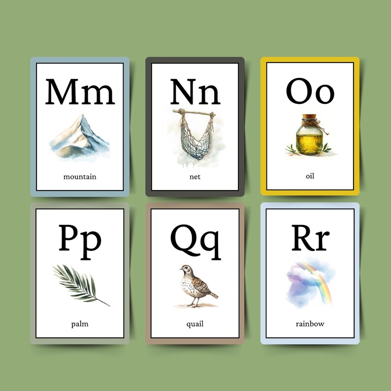 Bible Alphabet Flashcards Printable ABC Learning Cards With Scripture ...