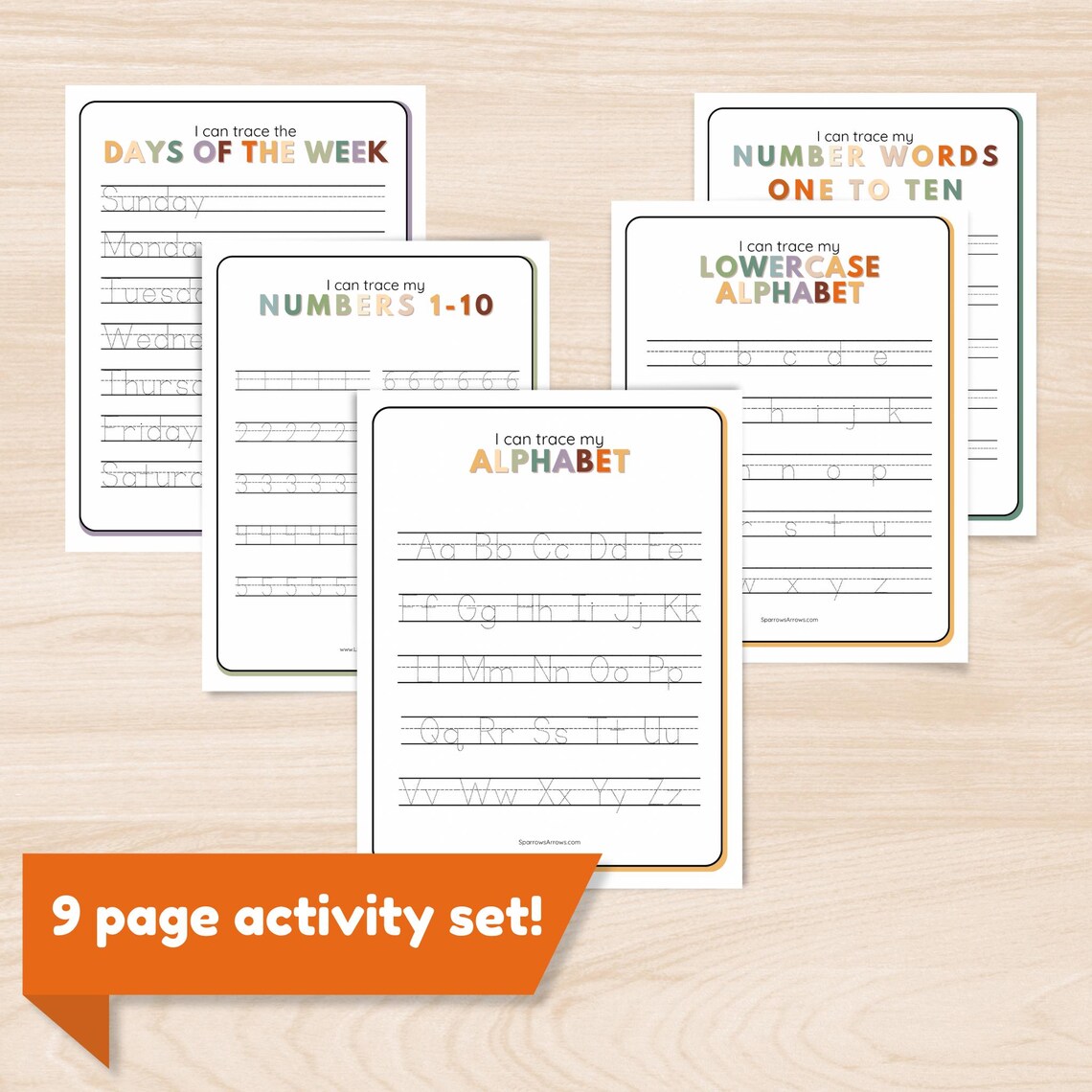 Alphabet and Numbers Tracing Worksheets Educational Activity Set for ...