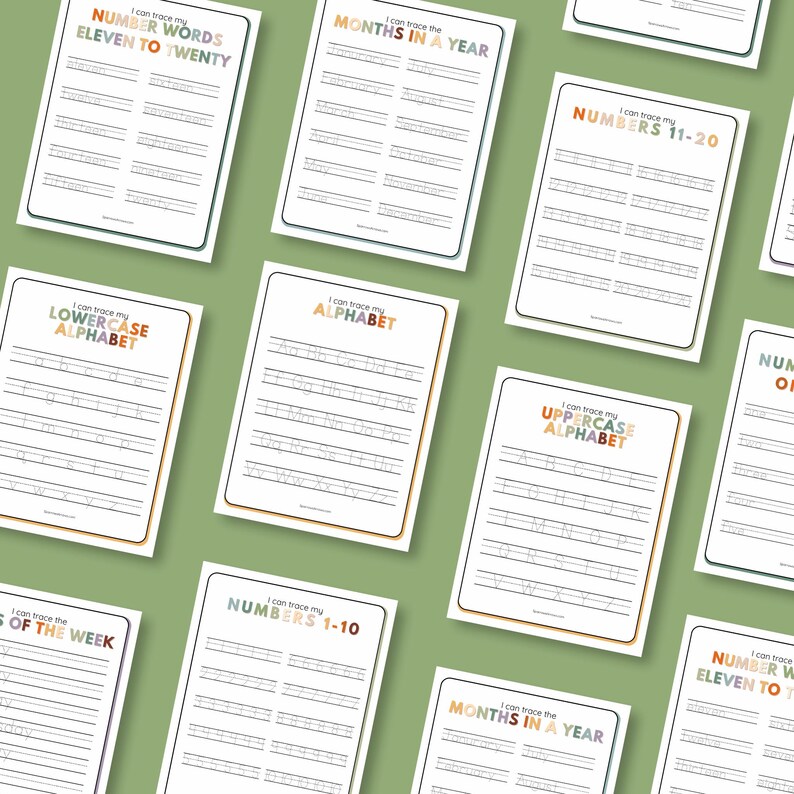 Alphabet and Numbers Tracing Worksheets Educational Activity Set for ...