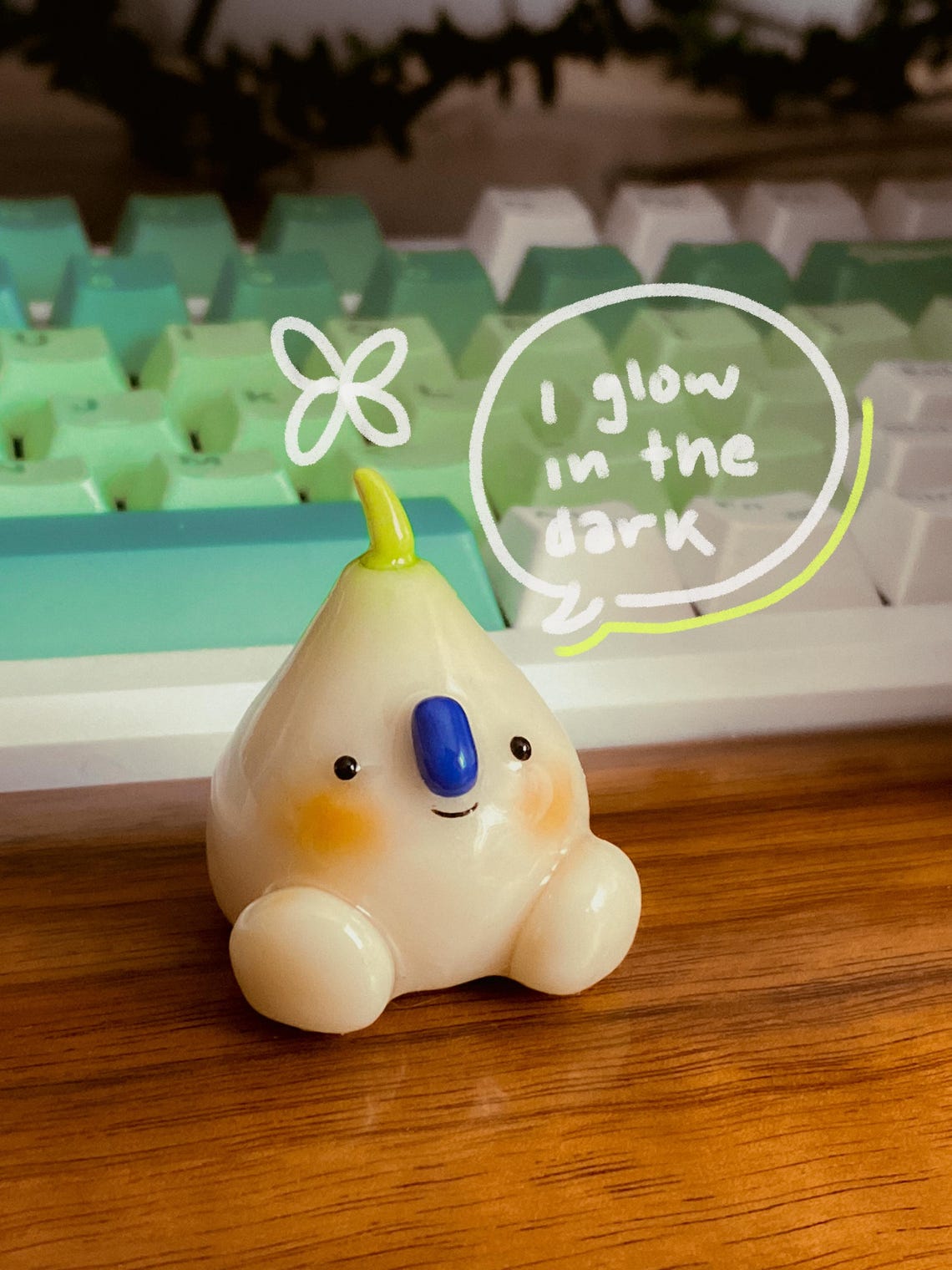 Sprout Desk Sprite, Small Handmade Cute Polymer Clay Desk Friend - Etsy