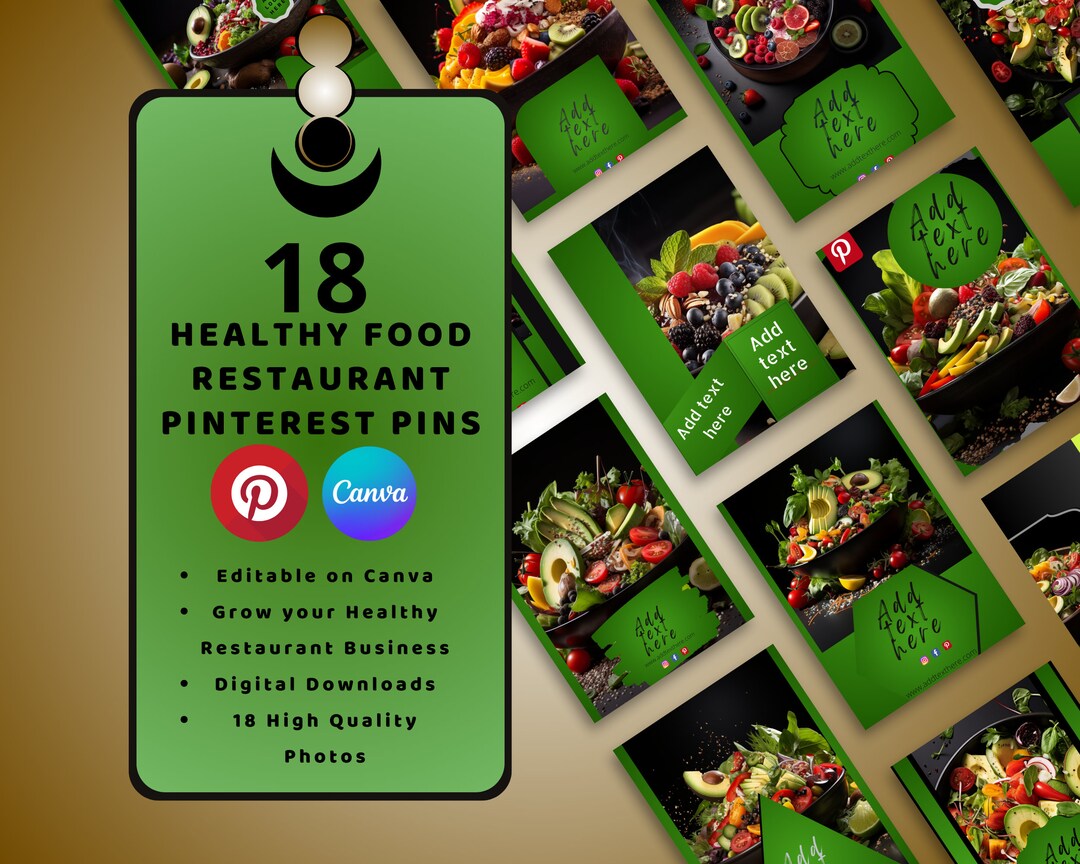 Editable Pinterest Pins for Your Healthy Food Restaurant and 18 Bonus ...