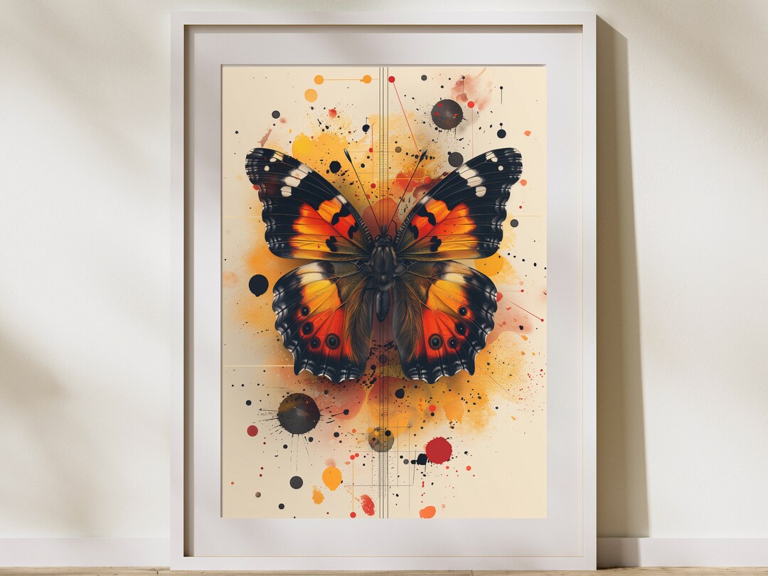 Monarch Butterfly Abstract Poster - Modern Wall Art Print, Butterfly ...