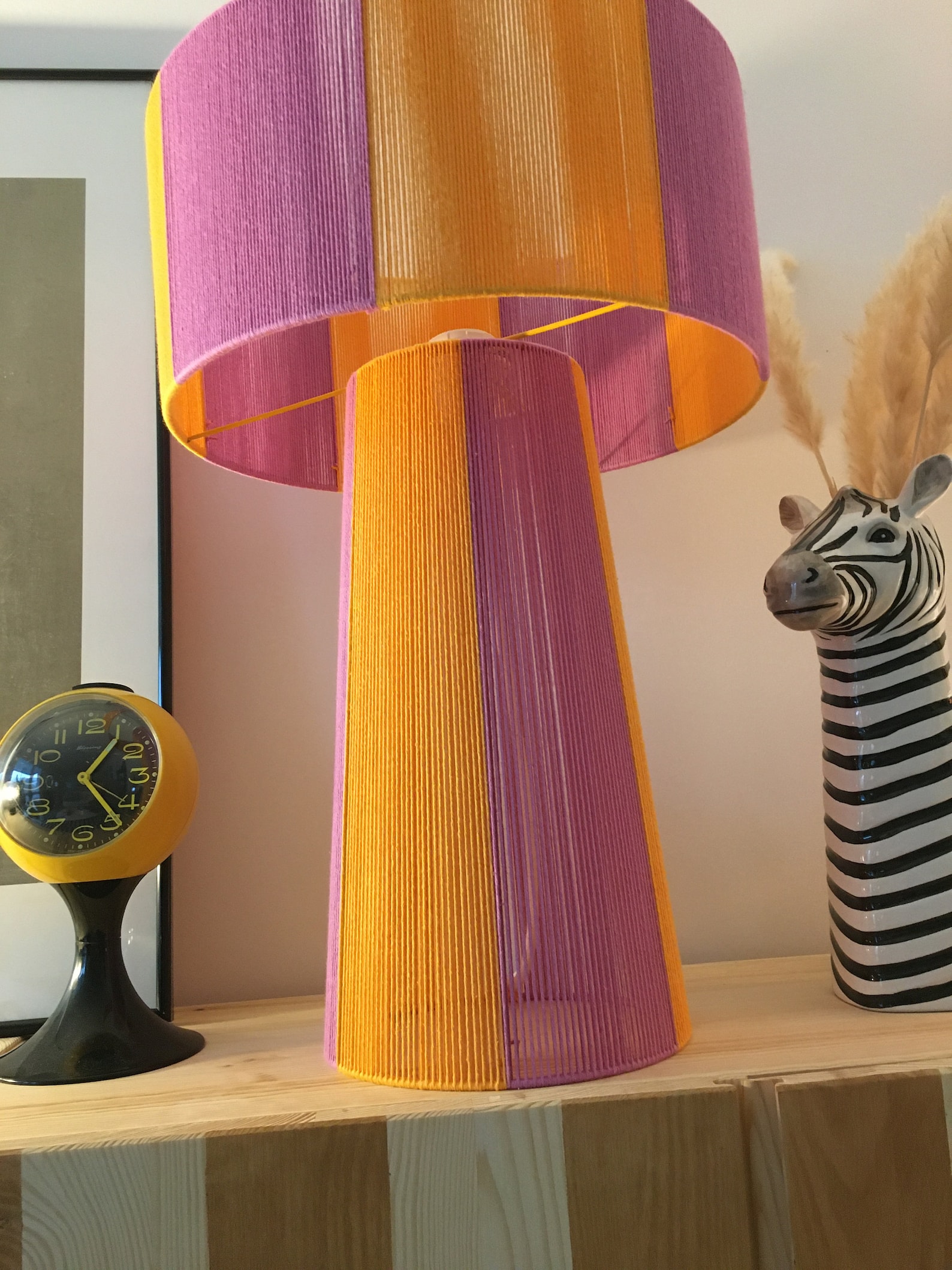 Table Lamp, Handmade, Cotton Thread Weave, Stripes - Etsy