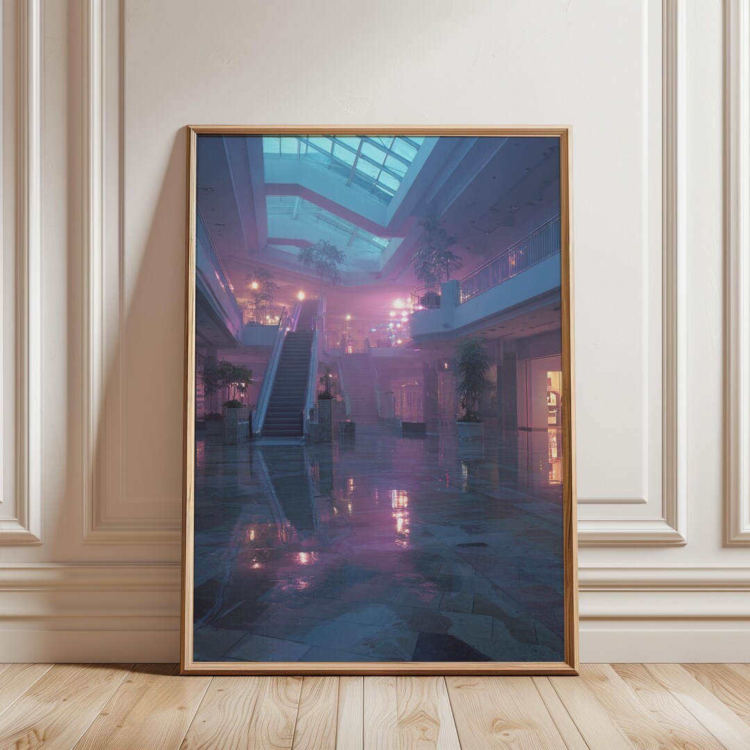 Dreamcore Escalator Mall Print, Liminal Space Photography, Pastel ...