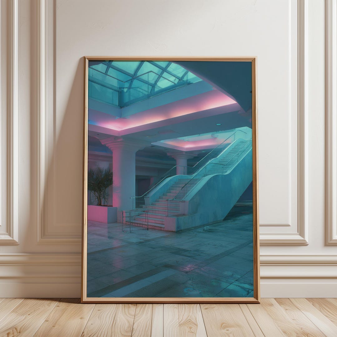 Dreamcore Mall Interior Print, Hazy Pastel Light, Liminal Space ...