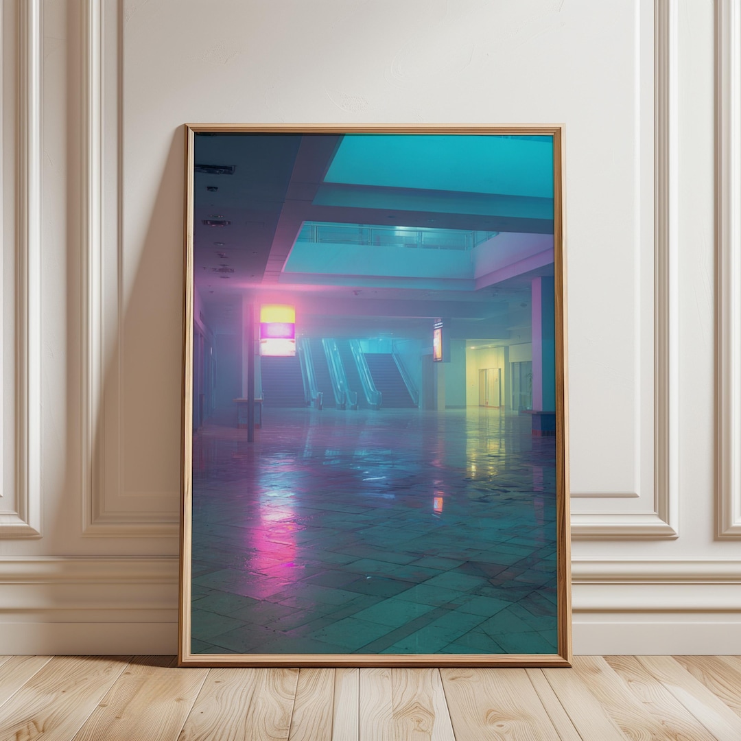 Analog Dreamcore Mall Entrance Print, Liminal Space Wall Art, Surreal ...