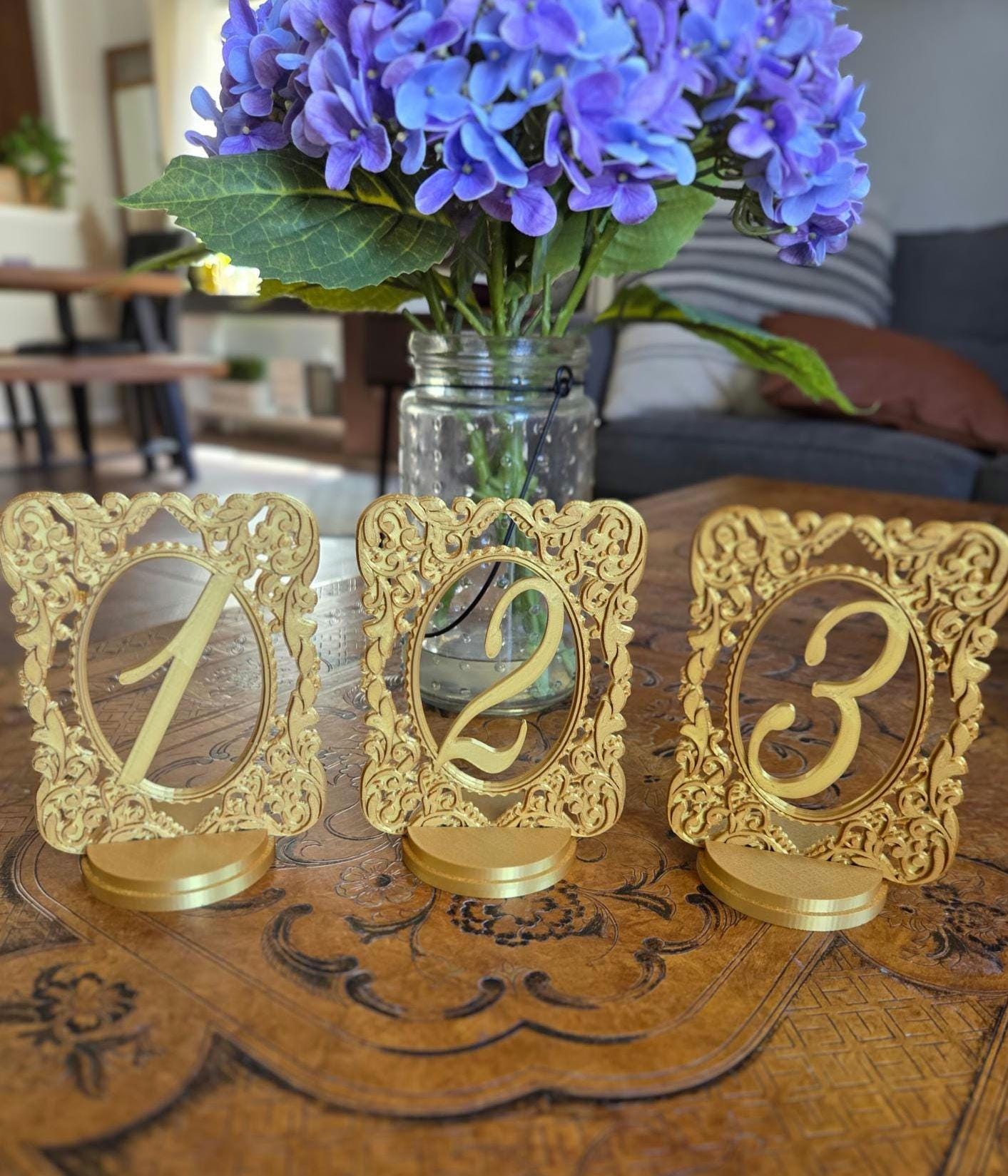 Ornate 3D Printed Table Numbers – Elegant Table Decor, Suitable for ...