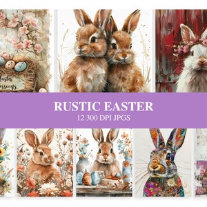 Rustic Easter Digital Paper Printable Decoupage - Etsy