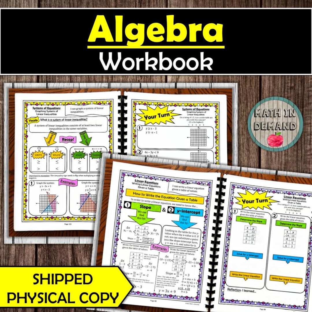 Algebra Workbook: Practice Problems & Answer Keys (paperback Copy) - Etsy