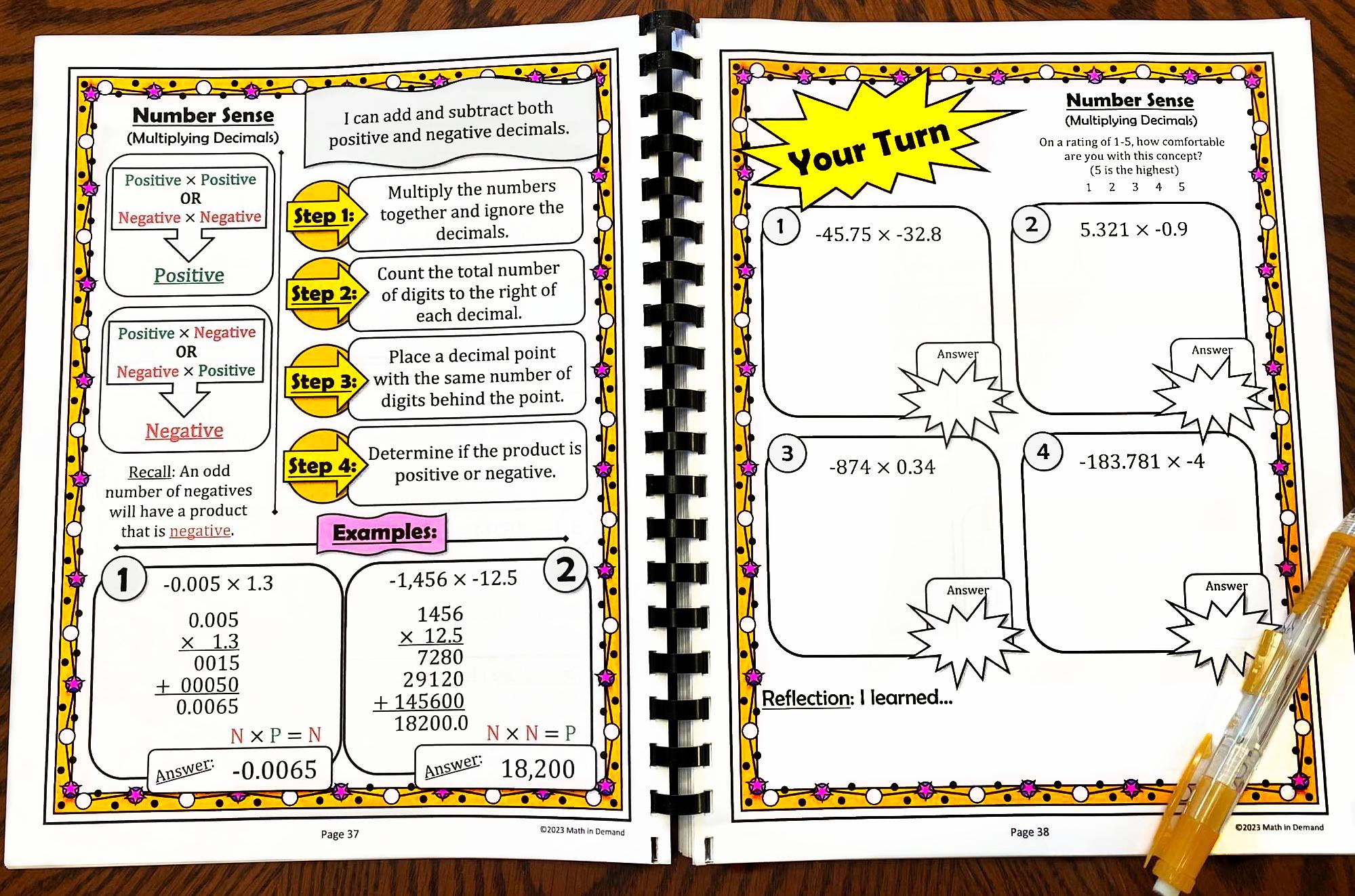 7th Grade Math Workbook Digital File (PDF) - Etsy