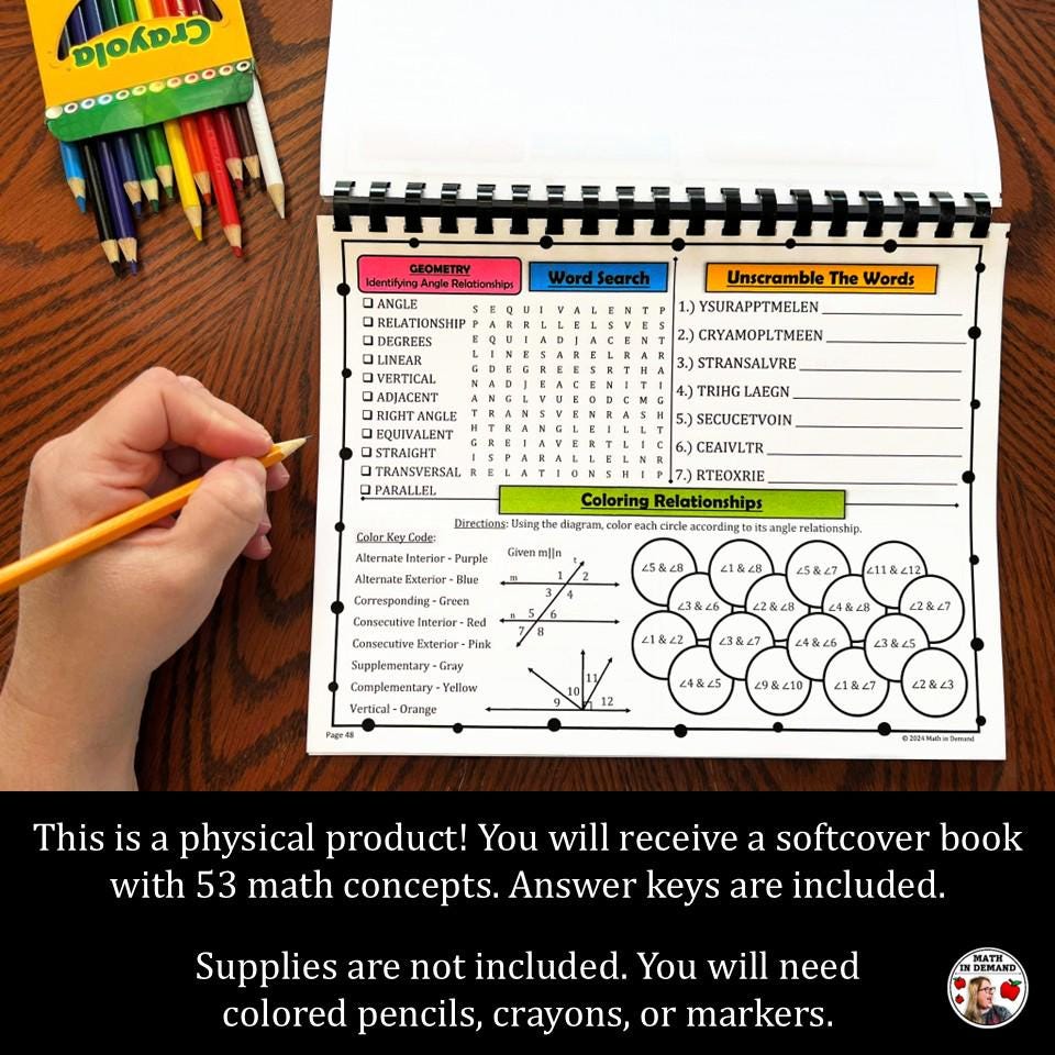 8th Grade Math Early Finishers (physical Copy) - Etsy