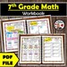 7th Grade Math Workbook Digital File (PDF) - Etsy