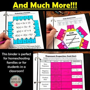8th Grade Math Binder (physical Product) - Etsy