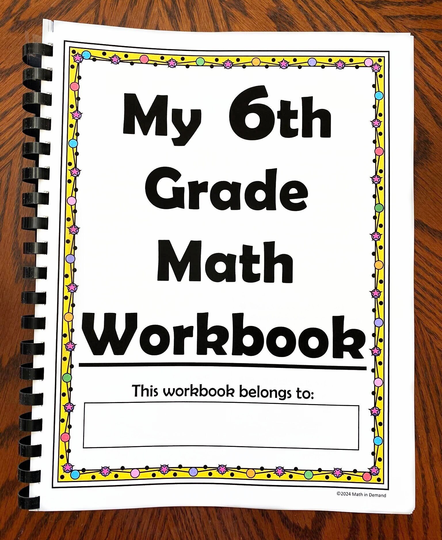 6th Grade Math Workbook - Etsy