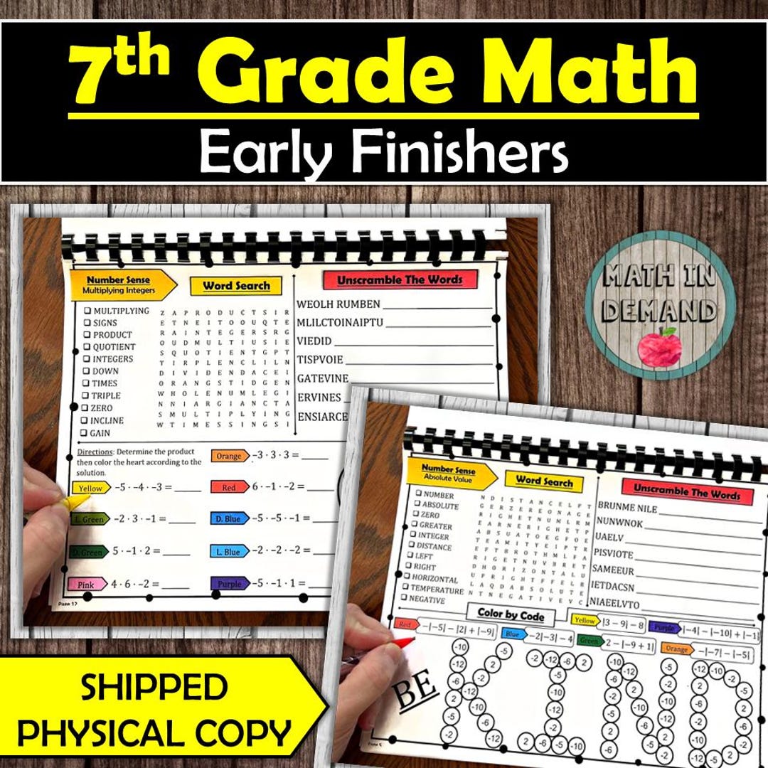 7th Grade Math Early Finishers (physical Copy) - Etsy