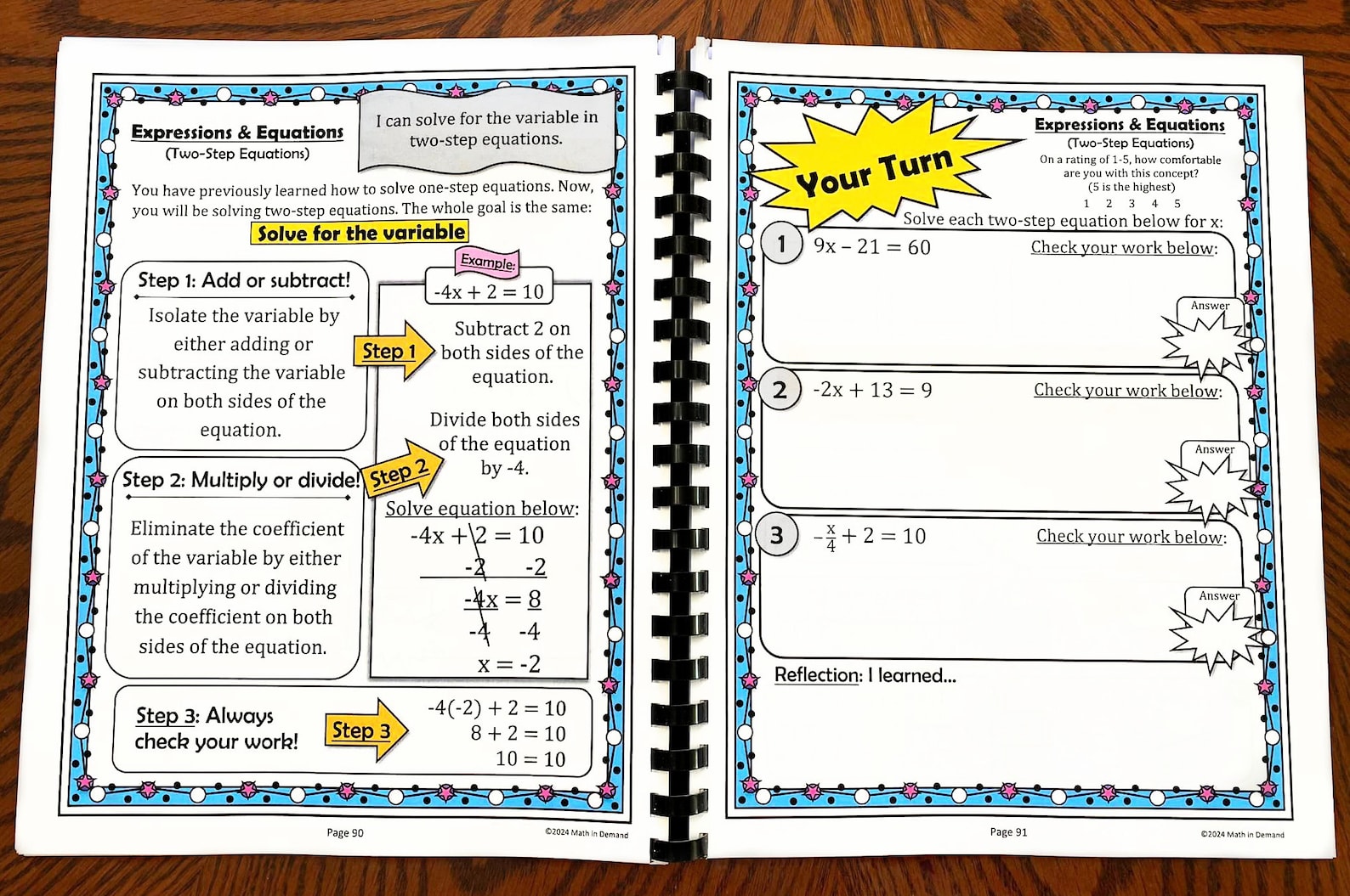 7th Grade Math Workbook - Etsy