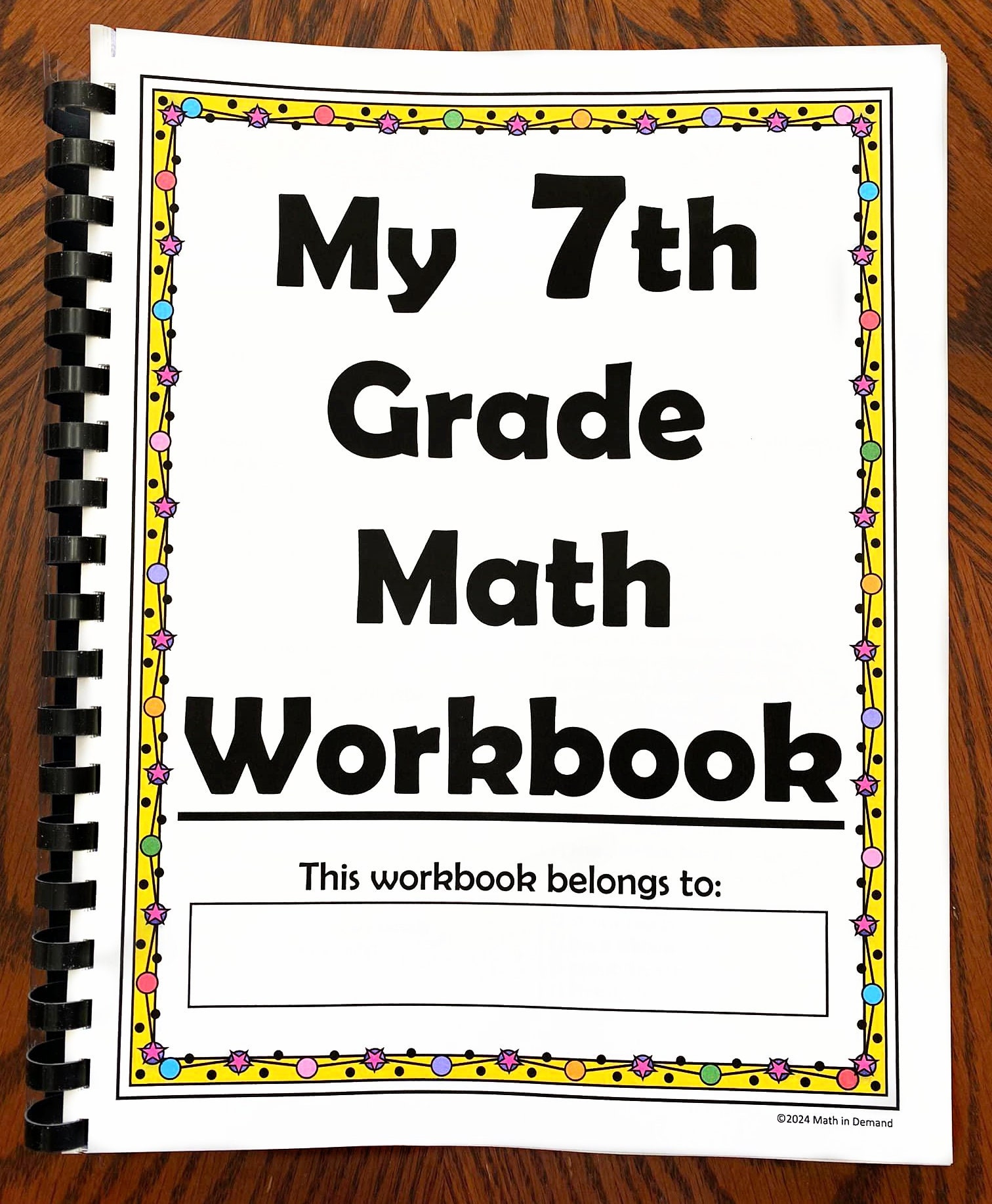 7th Grade Math Workbook - Etsy