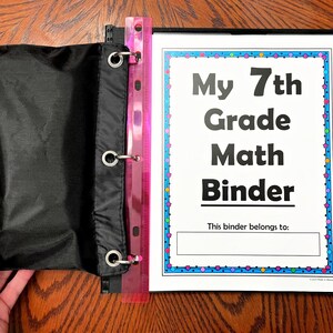 7th Grade Math Binder (physical Product) - Etsy