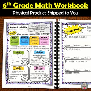 6th Grade Math Workbook - Etsy
