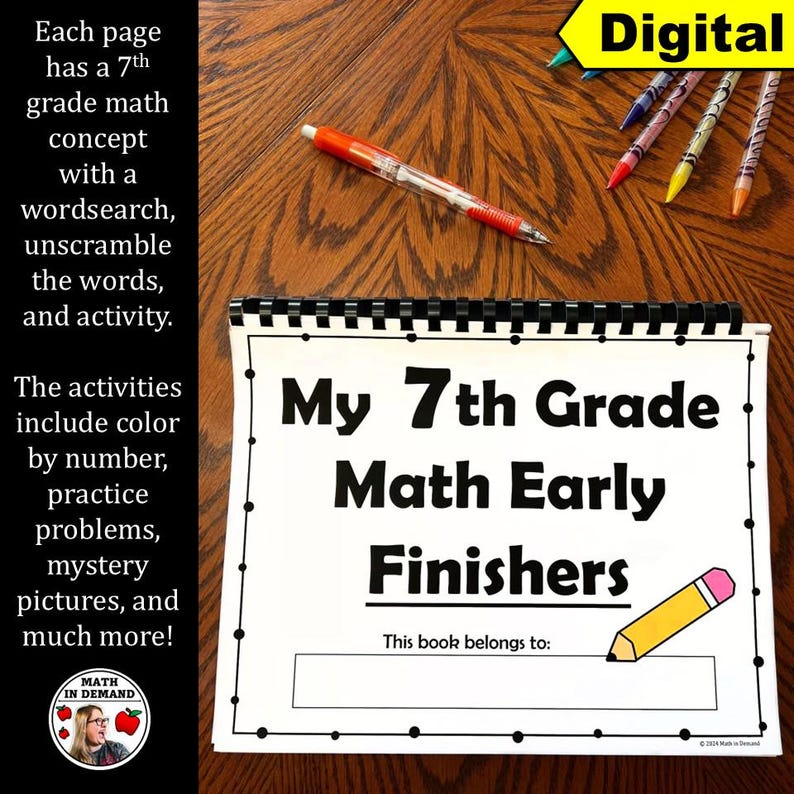 7th Grade Math Early Finishers DIGITAL (PDF FILE) - Etsy