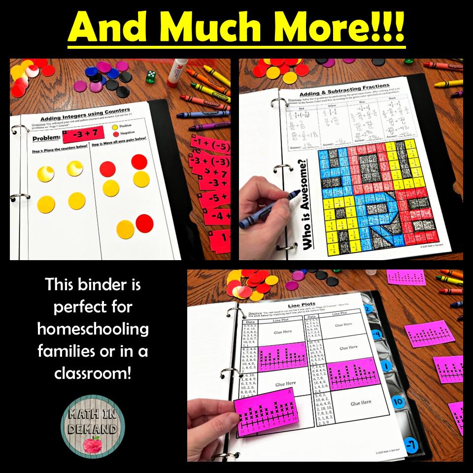 7th Grade Math Binder (physical Product) - Etsy