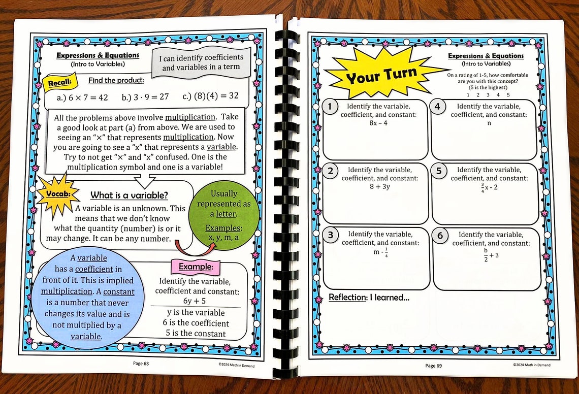 6th Grade Math Workbook - Etsy