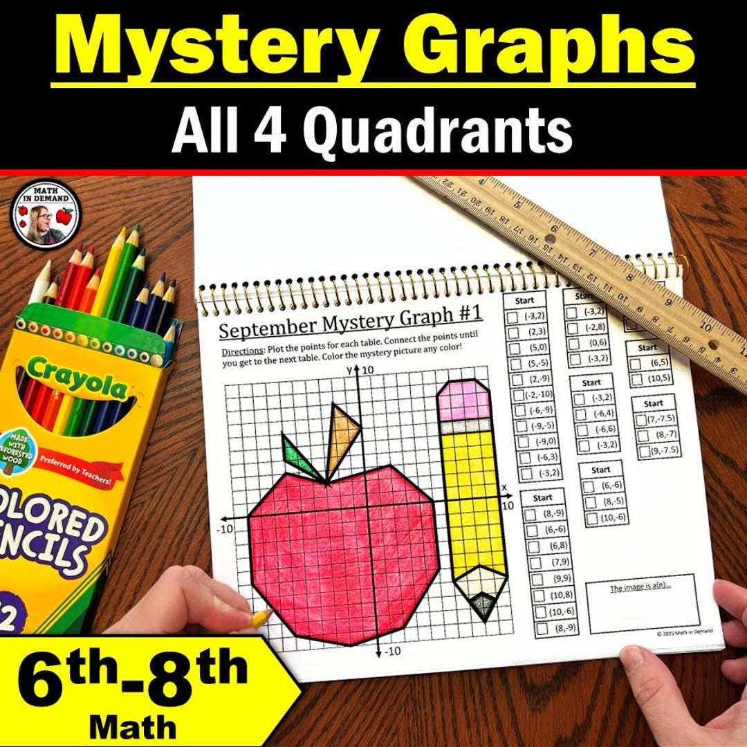 Math Mystery Graphs Book All 4 Quadrants (physical Copy) - Etsy