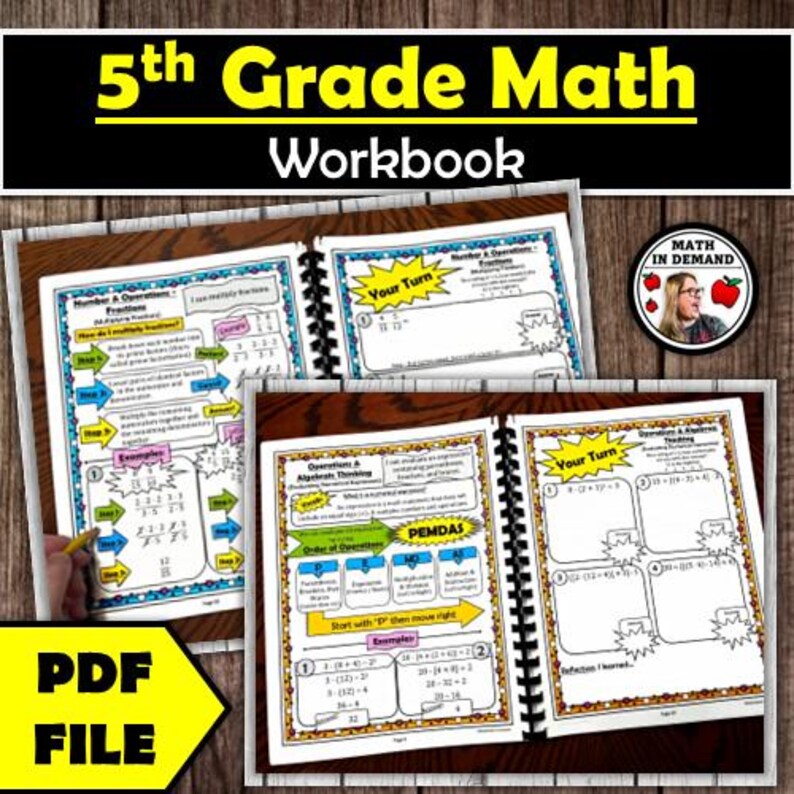 5th Grade Math Workbook Digital File (PDF File) - Etsy