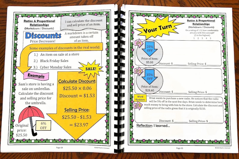 7th Grade Math Workbook - Etsy