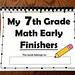 7th Grade Math Early Finishers - Etsy