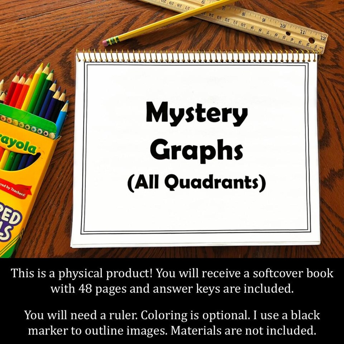 Math Mystery Graphs Book All 4 Quadrants (physical Copy) - Etsy