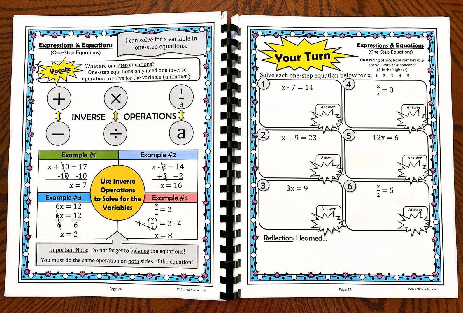 6th Grade Math Workbook - Etsy