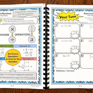 6th Grade Math Workbook - Etsy