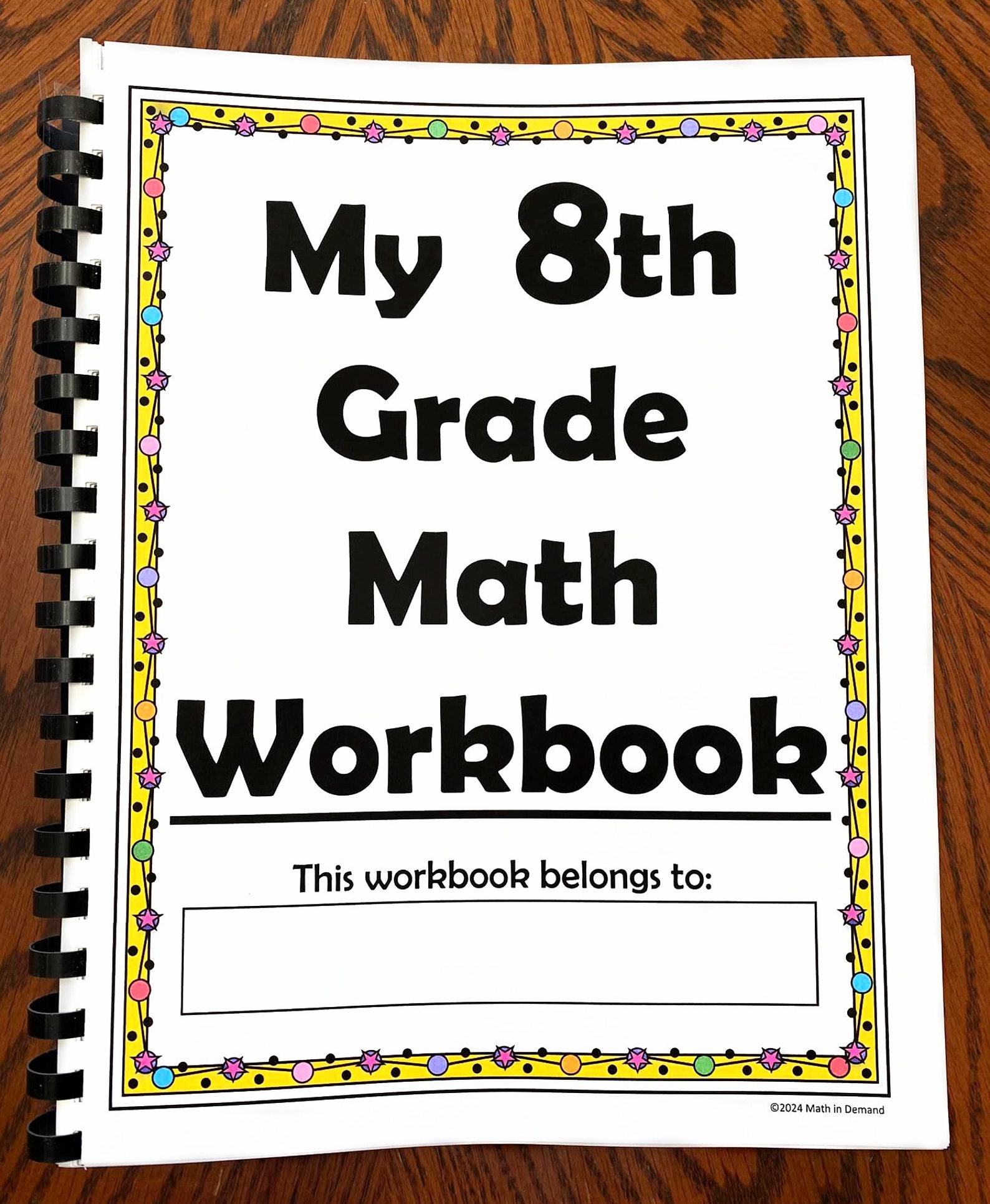 8th Grade Math Workbook - Etsy