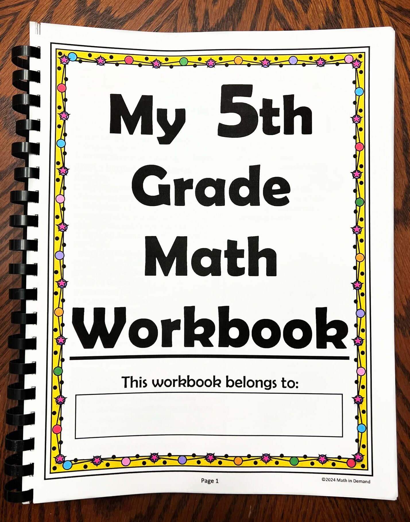 5th Grade Math Workbook - Etsy