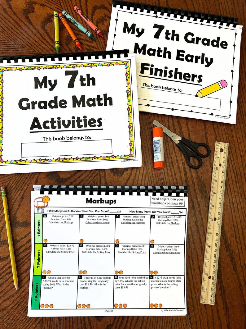 7th Grade Math Homeschool Box - Etsy