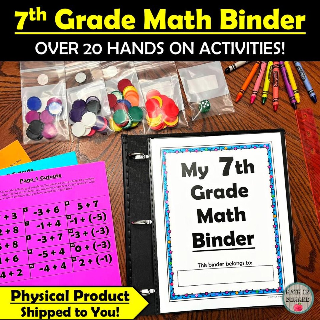 7th Grade Math Binder (physical Product) - Etsy