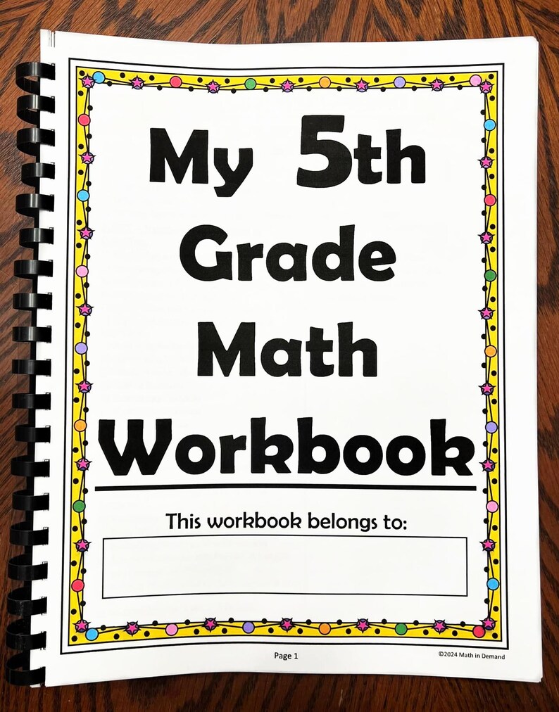 5th Grade Math Workbook Digital File (PDF File) - Etsy