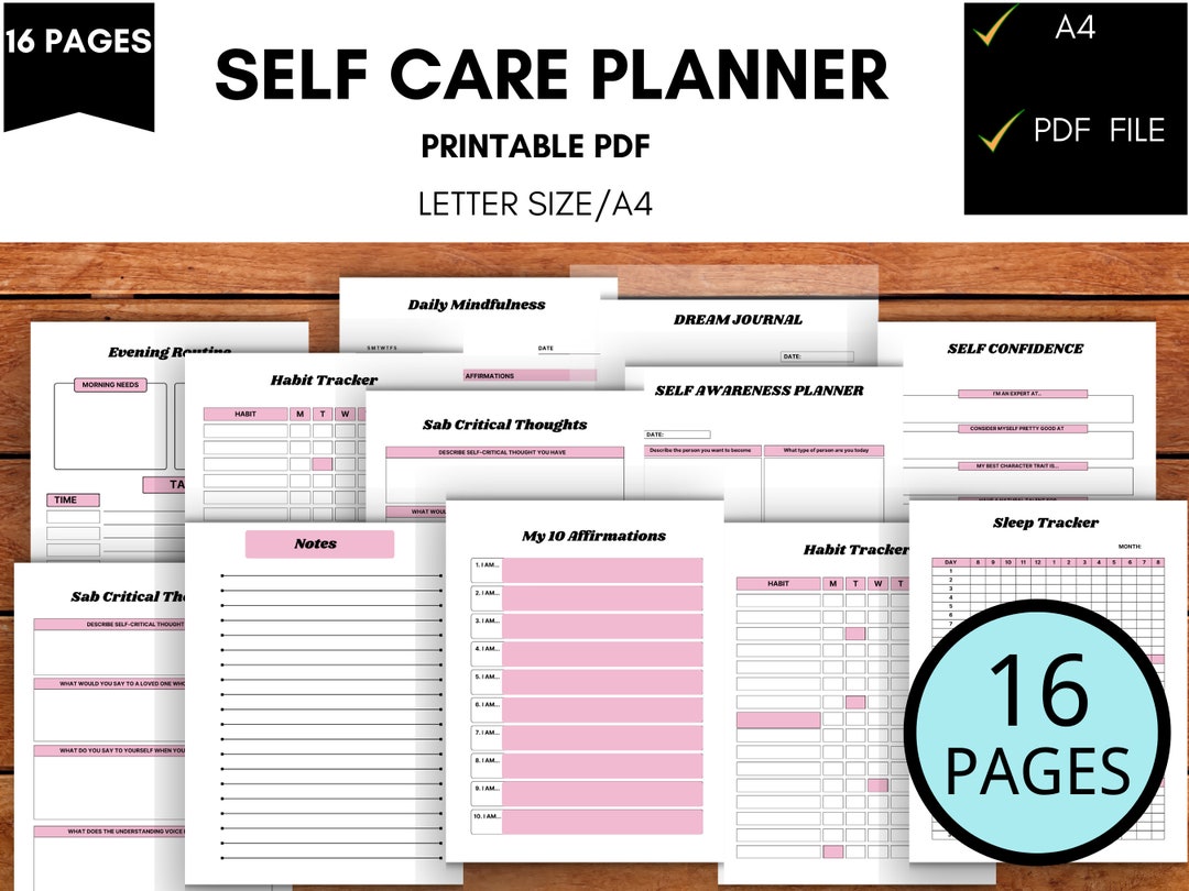 Self Love Journal Printable and Canva Editable Template for KDP Interior Self Care Journal ...