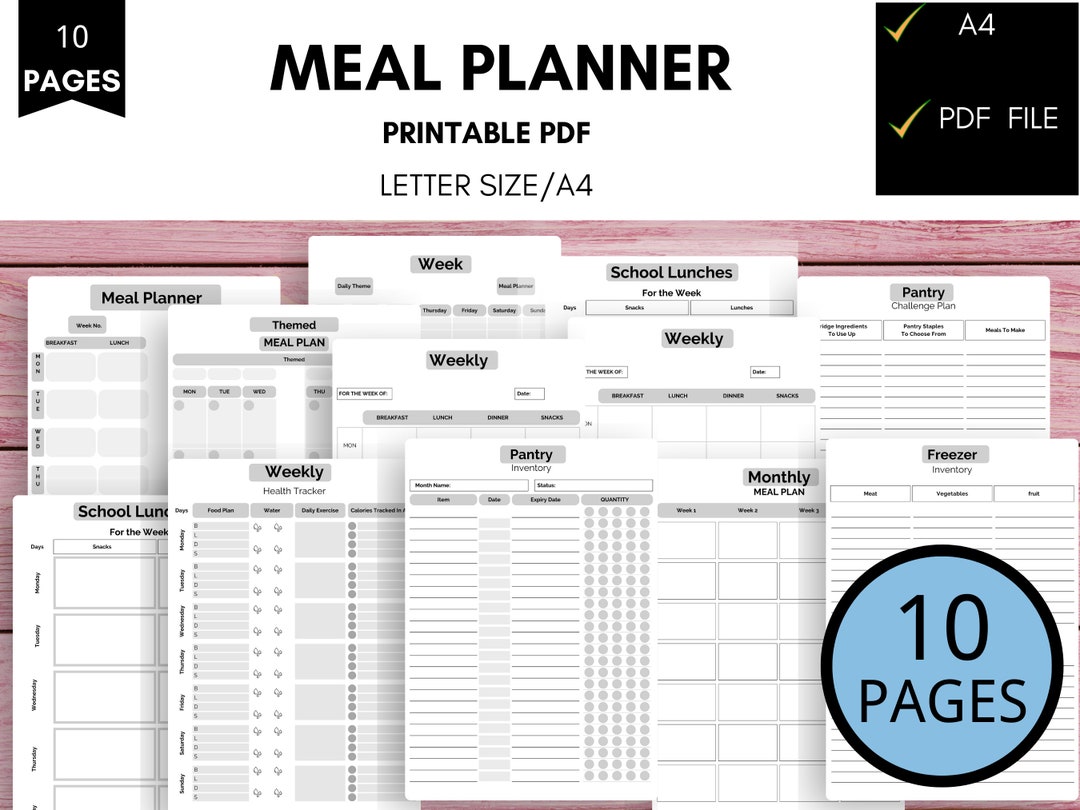 Minimalist Meal Plan Template, Meal Plan Print, Grocery Lists Printable ...