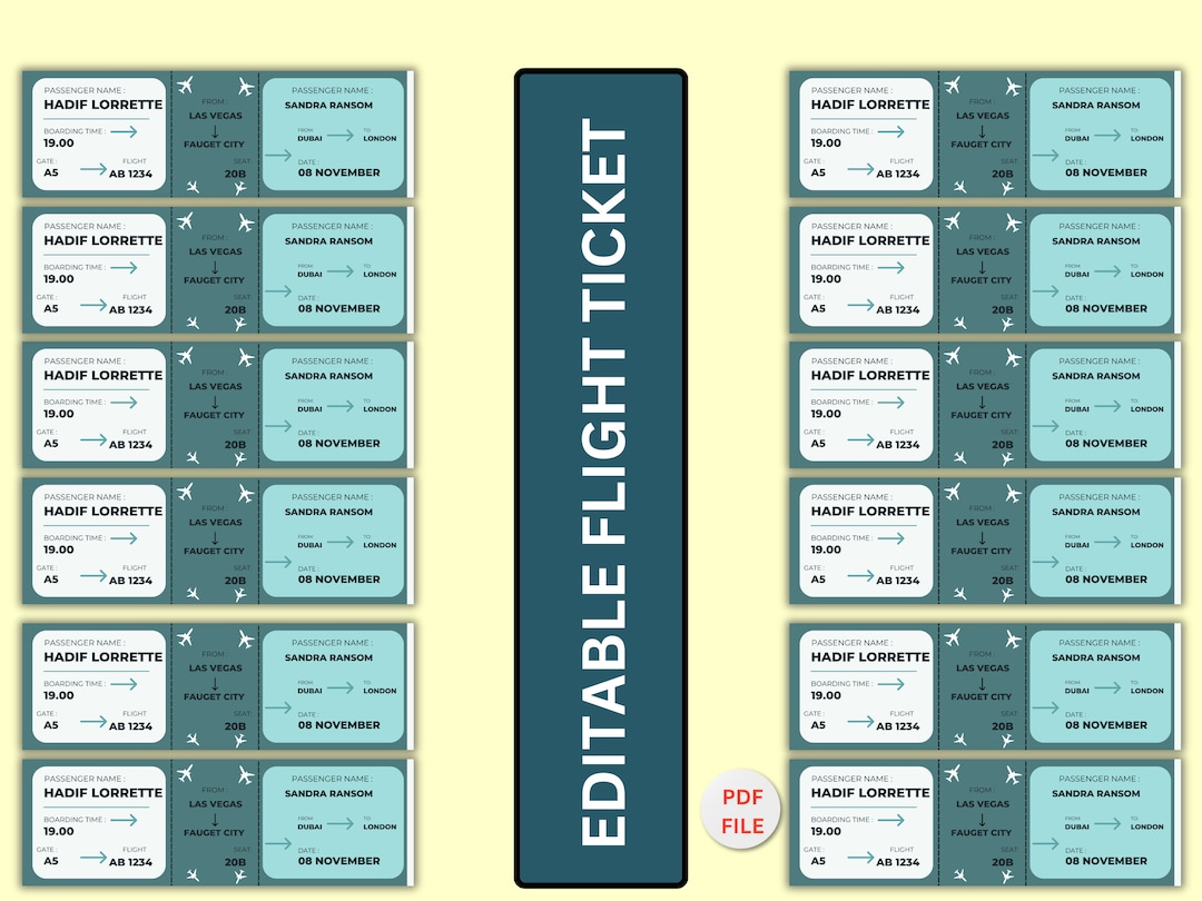 EDITABLE Boarding Pass, Boarding Pass Gift, Surprise Boarding Ticket ...